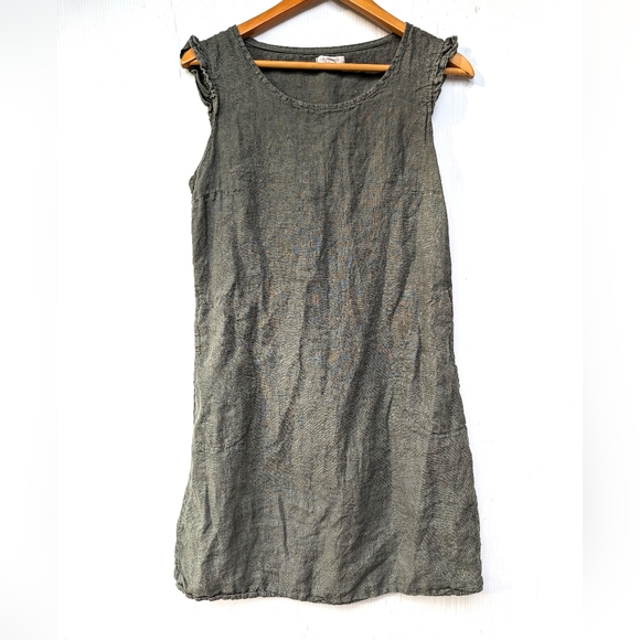 Lina | Dresses | Lina Tomei Olive Green 0 Linen Mini Shift Dress | Poshmark